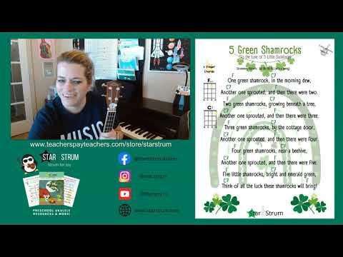 5 Green Shamrocks | Nursery Rhyme | Easy Ukulele |For Kids - YouTube