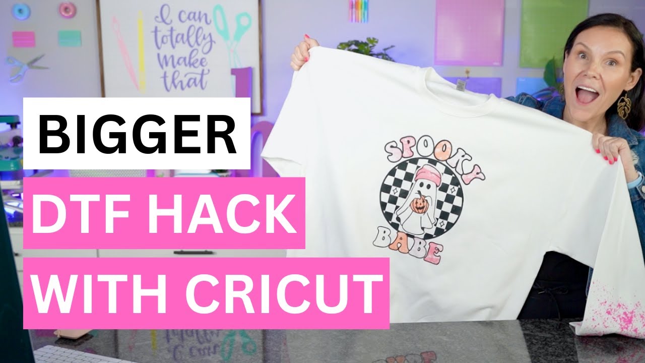 Bigger DTF Transfers with Cricut print then cut - YouTube