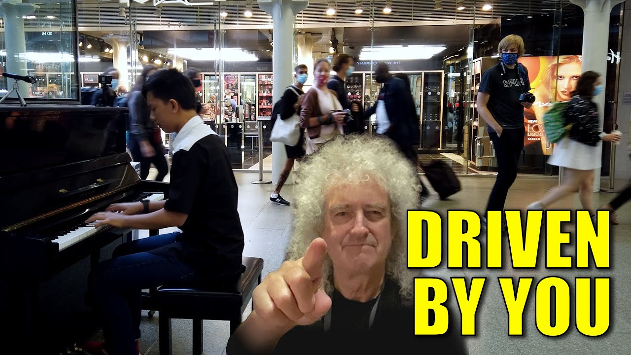 Playing Brian May Driven By You Piano Out in Public | Cole Lam 14 Years ...