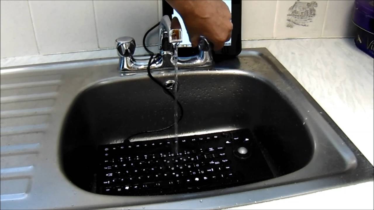 Bath time for the NSI waterproof keyboard. RKCT92S1USB. - YouTube