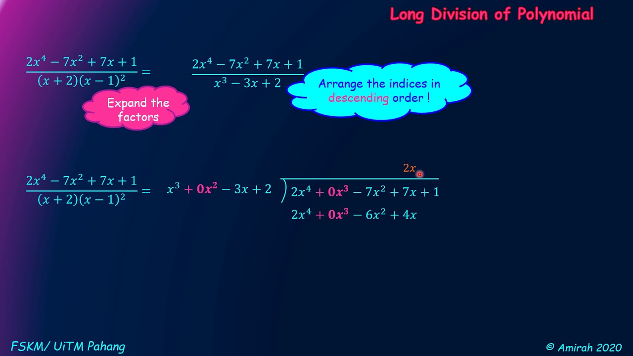 long division of polynomial - YouTube