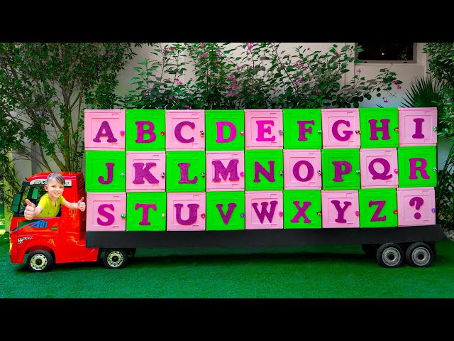 Five Kids learn the Alphabet / ABC Vehicles - Videos For Kids