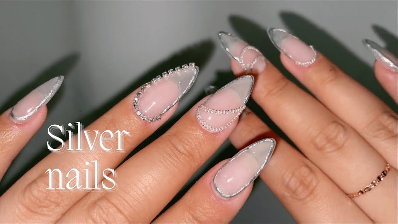 Sub셀프네일 심플한게 땡길 때 실버 테두리 네일💅 Silver Nails 위드샨 스트리퍼 체인네일 알리