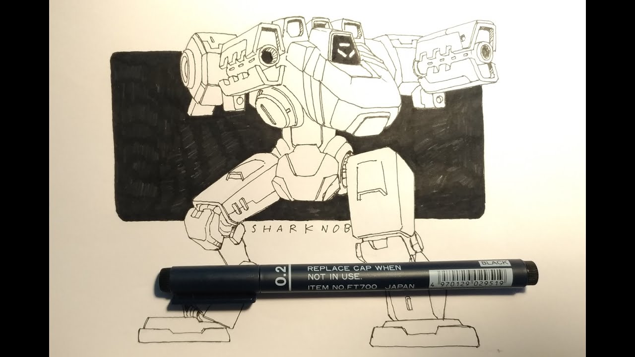 Drawing Robot Mech Arena : Menggambar Robot Mech karakter game Mecha ...