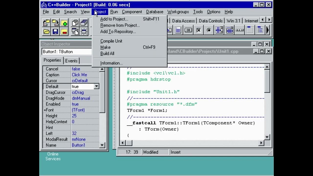 C++Builder Version 1 FirstApp Demo - YouTube