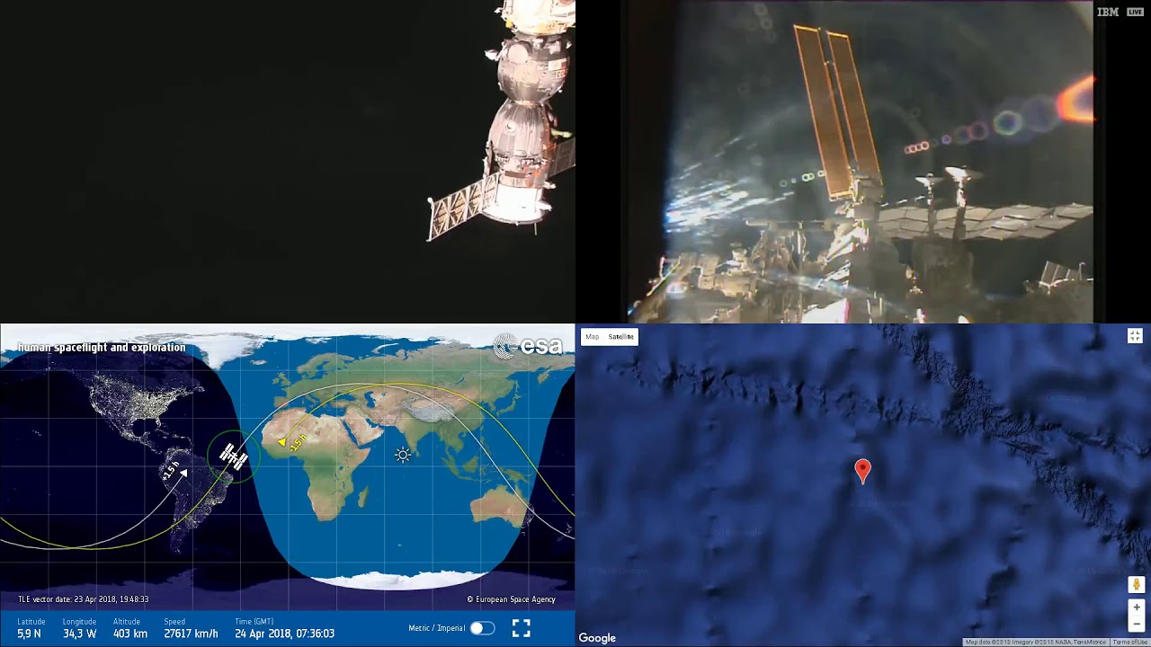Atlantic Sunrise - NASA/ESA ISS LIVE From Space With Map - 08 - 2018-04 ...