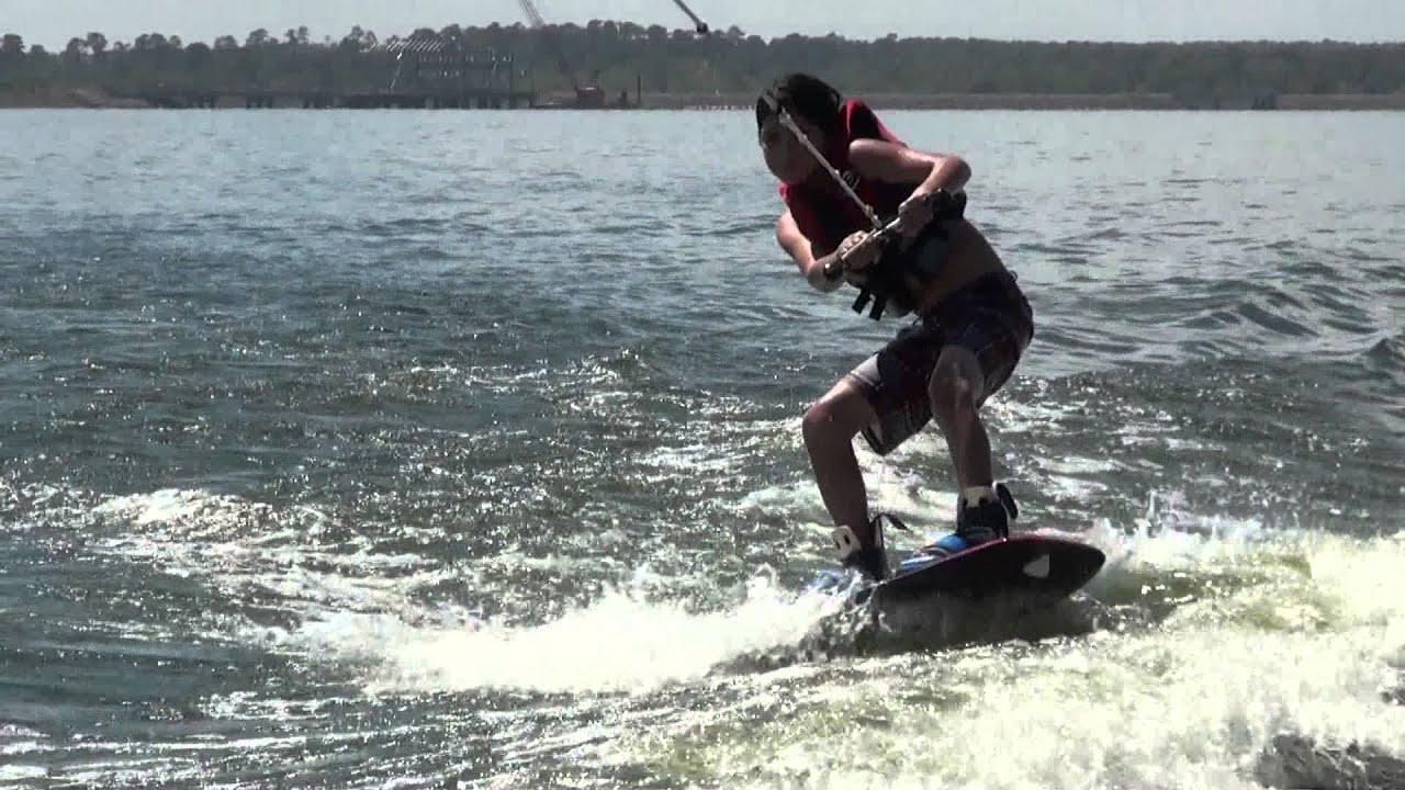 Wave board @ Lake Conroe - YouTube