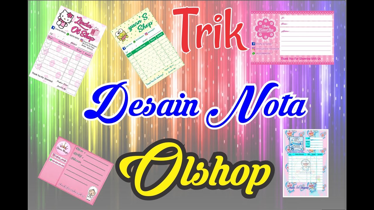 Desain nota olshop keren simpel - YouTube