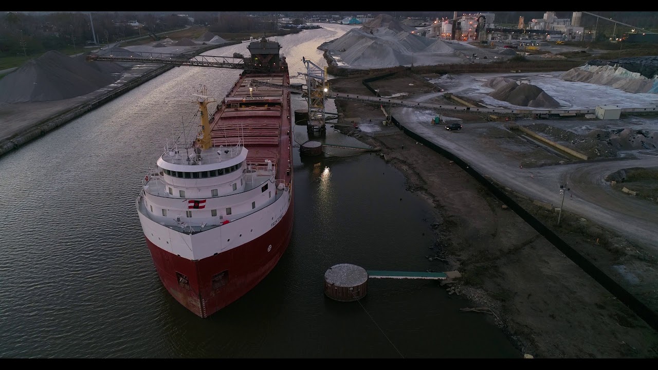CSL's Frontenac in Fairport Harbor - DJI Phantom 4 Pro - 4K - YouTube