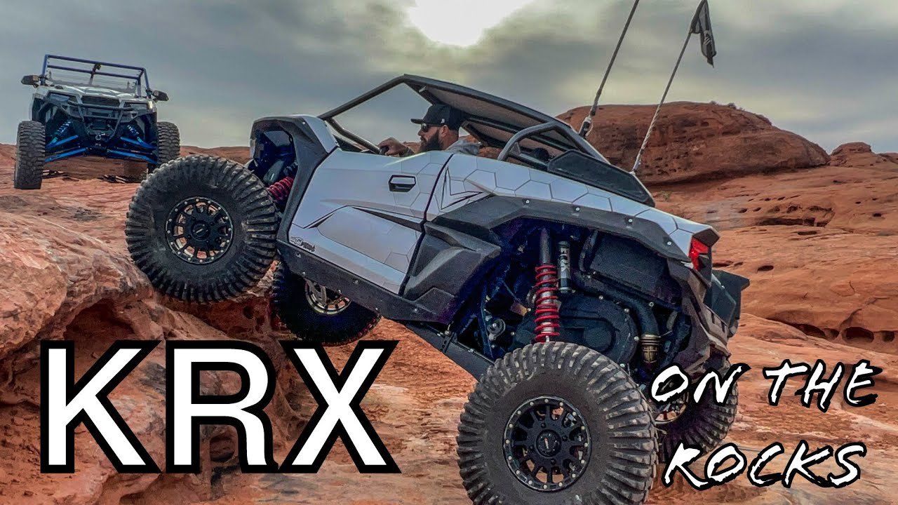 KRX 1000 Side by Side on 35 inch tires, Rock Crawling Sand Hollow - YouTube