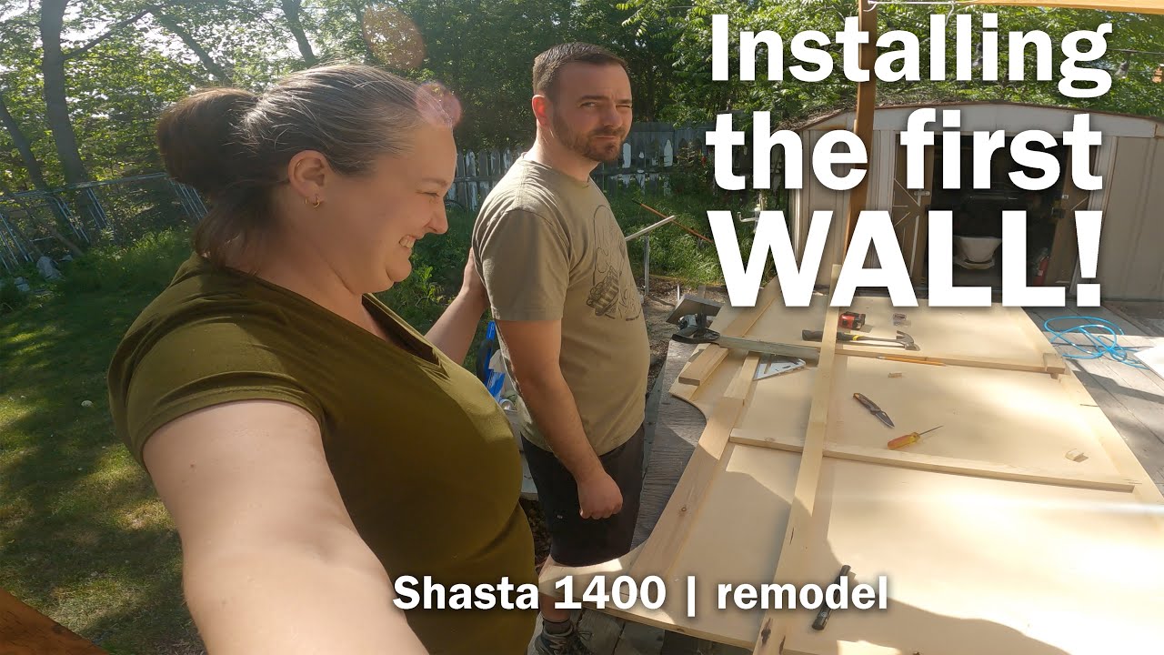 Installing the First Wall - Shasta 1400 Remodel - YouTube