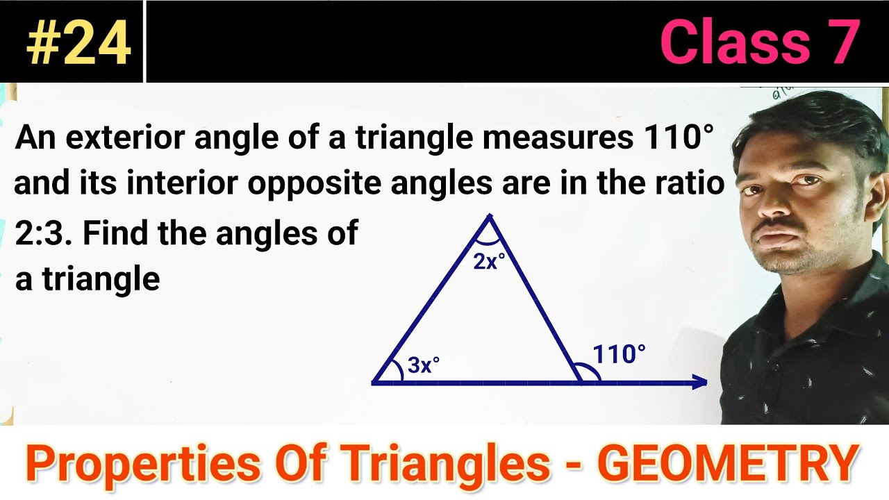 Find angles of a triangle, opposite angle 2:3|Geometry |Class 7 ...