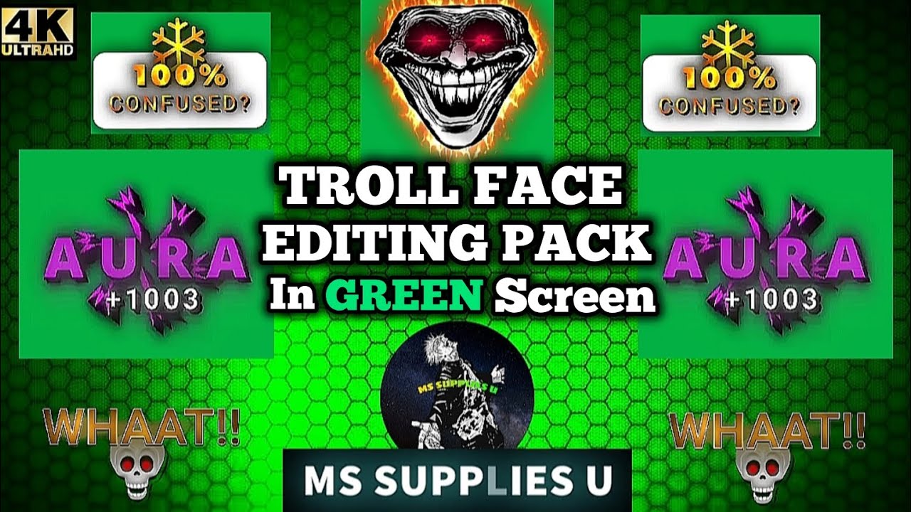 BIGGEST TROLL FACE PACK // TROLL FACE EDITING PACK IN GREEN SCREEN ...