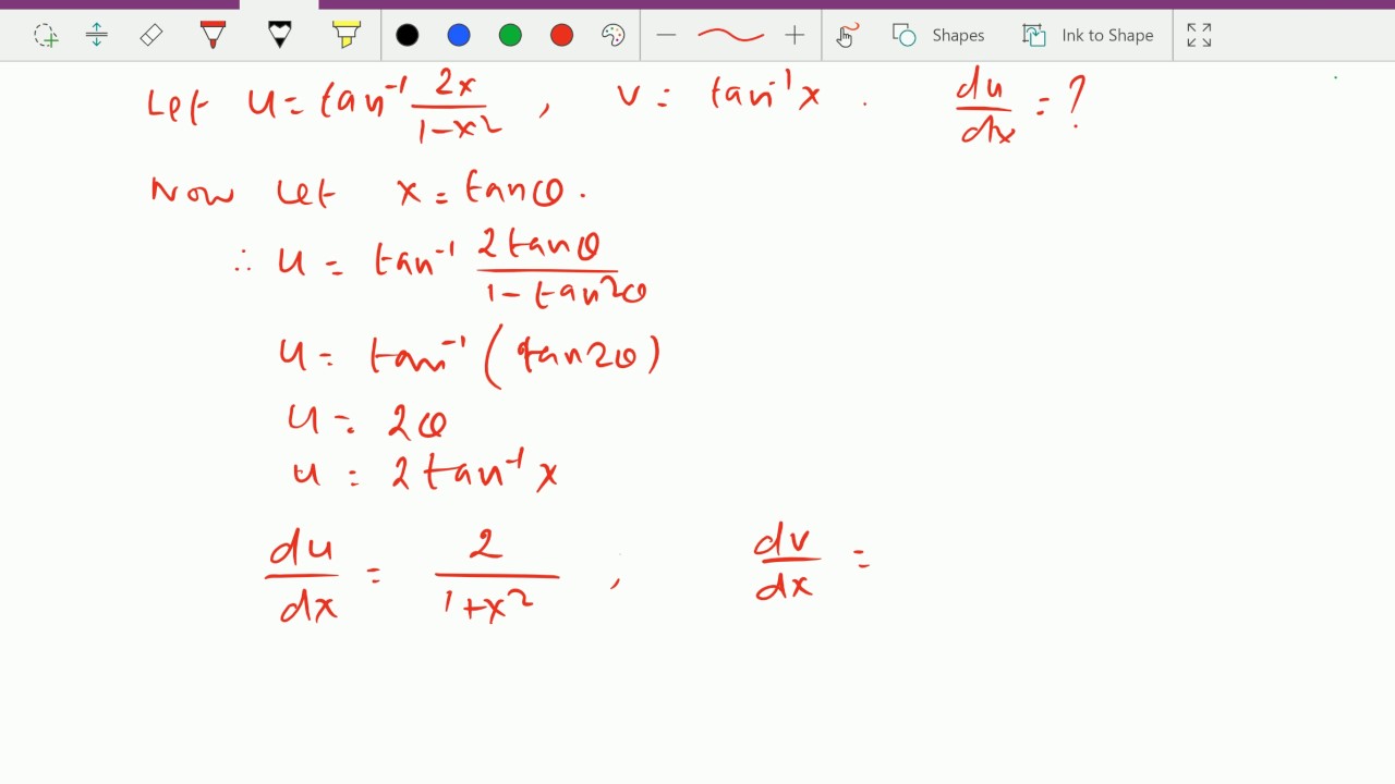 Differentiation : - ( Differentiation of a function with respect to ...