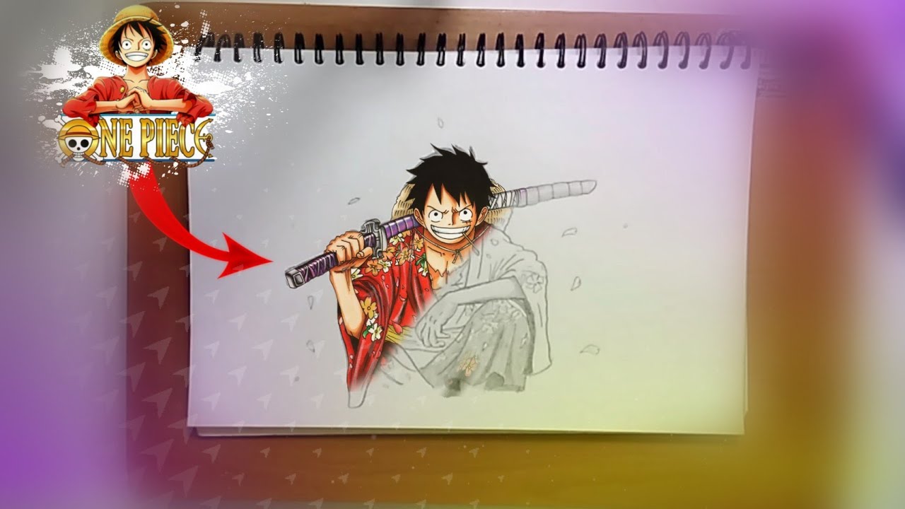 Drawing luffy from one piece wano arc 😍 draw monkey🐒D luffy - YouTube