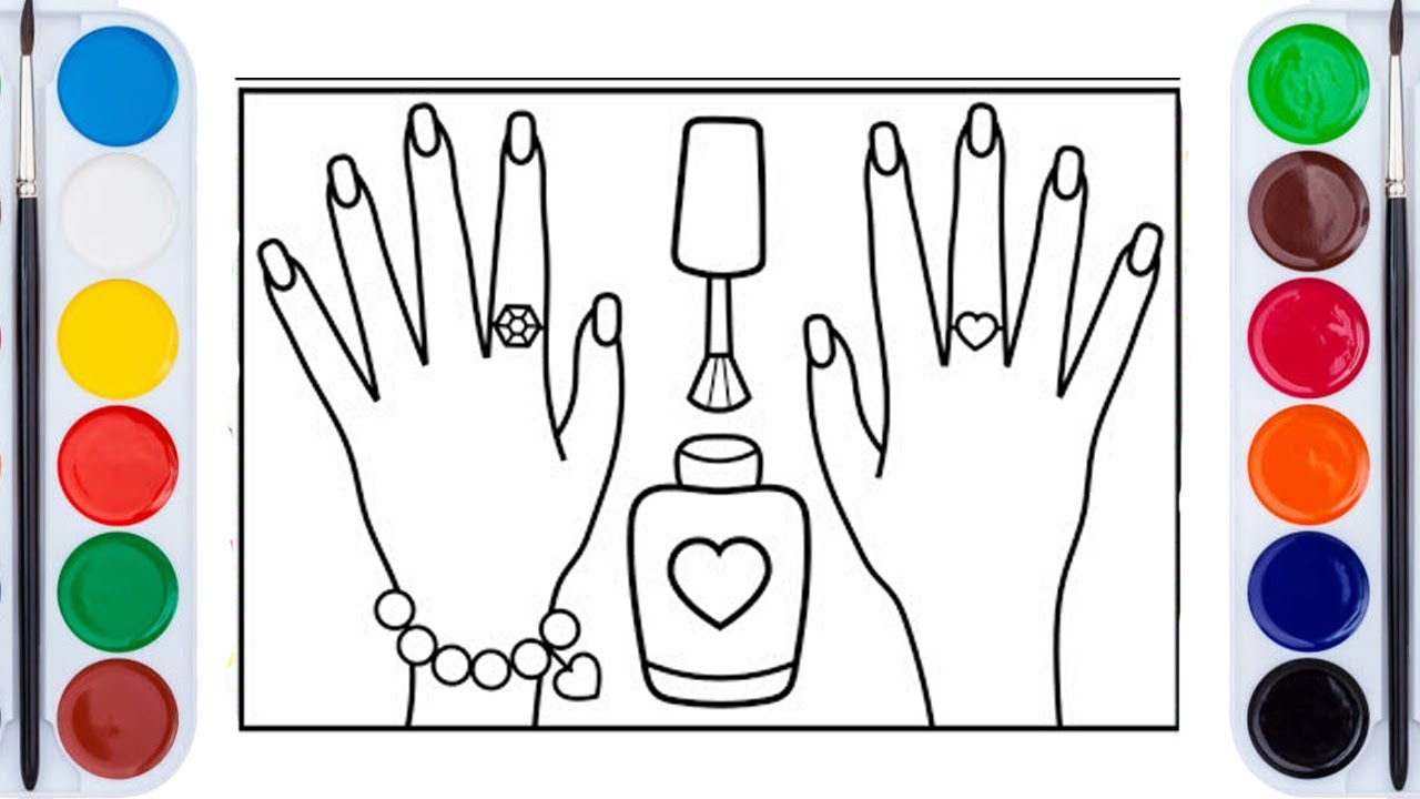 Drawing And Coloring A Hand With Rainbow Nailpolish rainbow Drawings ...