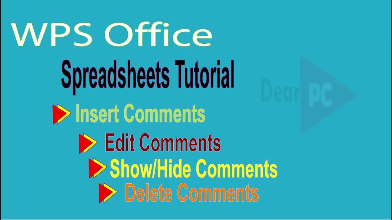 How to Add Comments to in WPS spreadsheet 2019? - YouTube