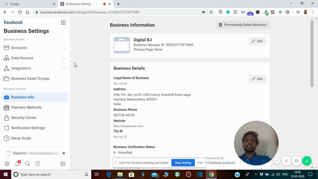How to Change Business Manager Info || Step by Step Tutorial 2020 ...