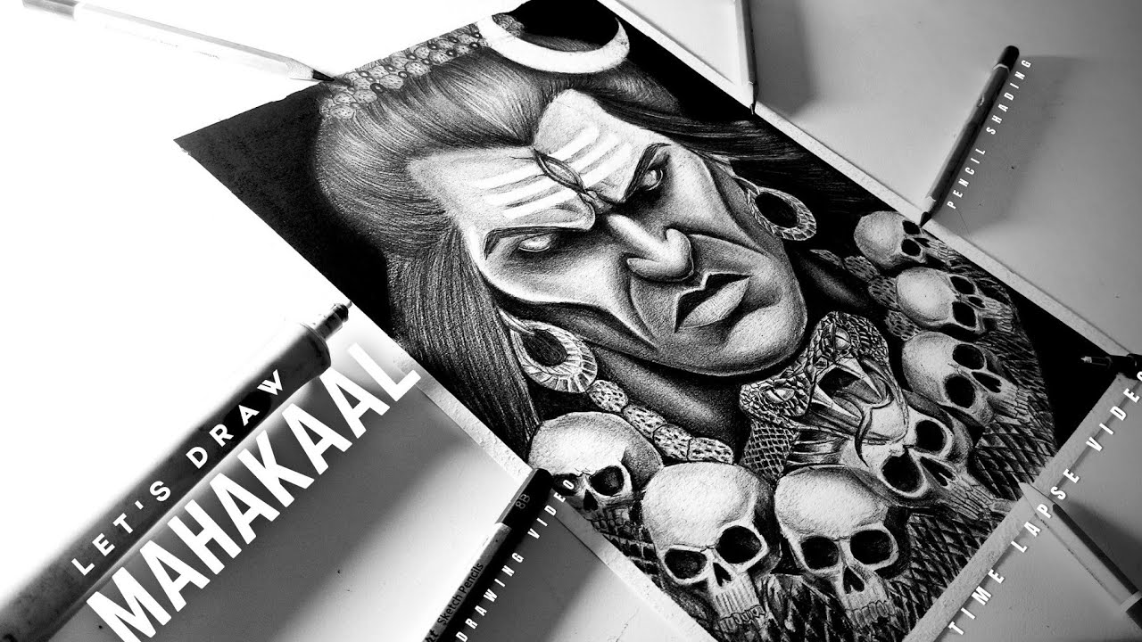 Draw with me LORD MAHAKAAL 🔱 Jai Shri 💀Mahakal Drawing video Sawan ...