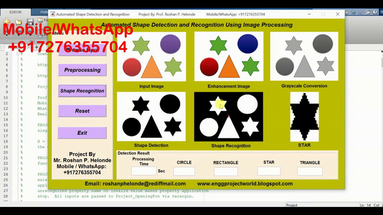 Shape Detection And Recognition Using Matlab Project Source Code Youtube