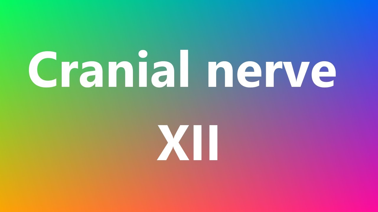 Cranial nerve XII - Medical Definition and Pronunciation - YouTube