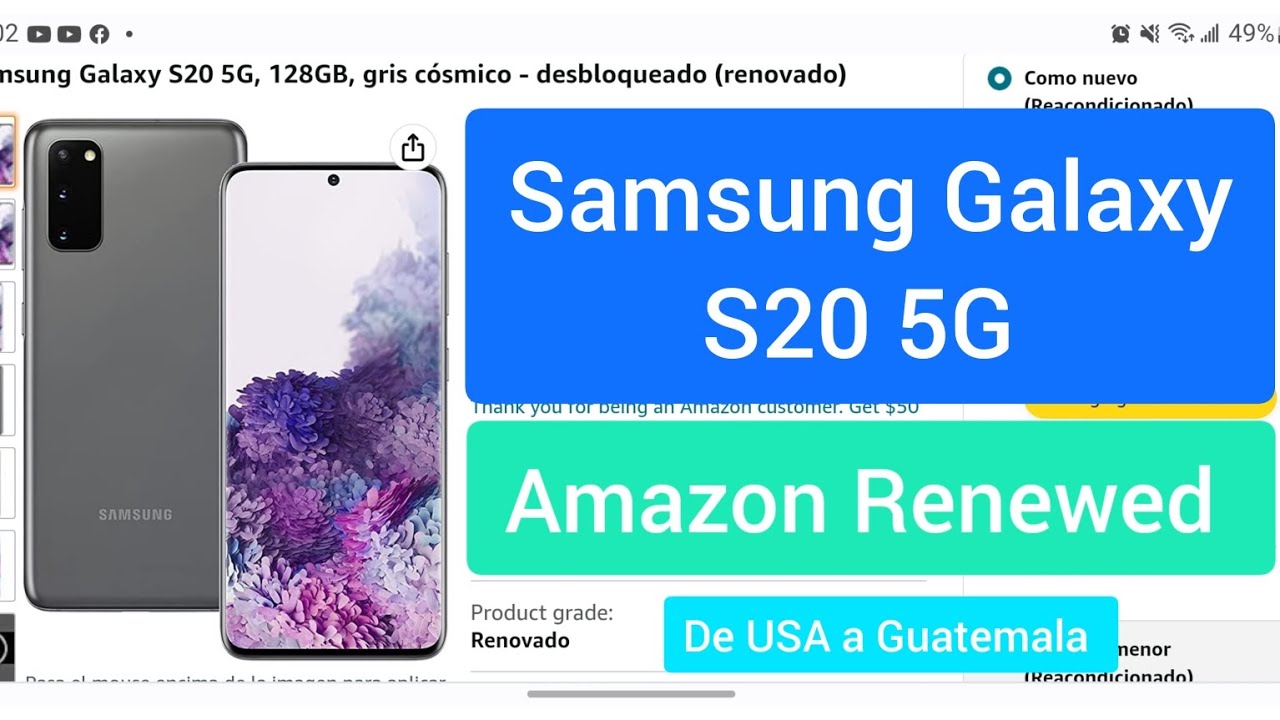 Samsung Galaxy S20 | Amazon Renewed "Condición Excelente" | compra en ...