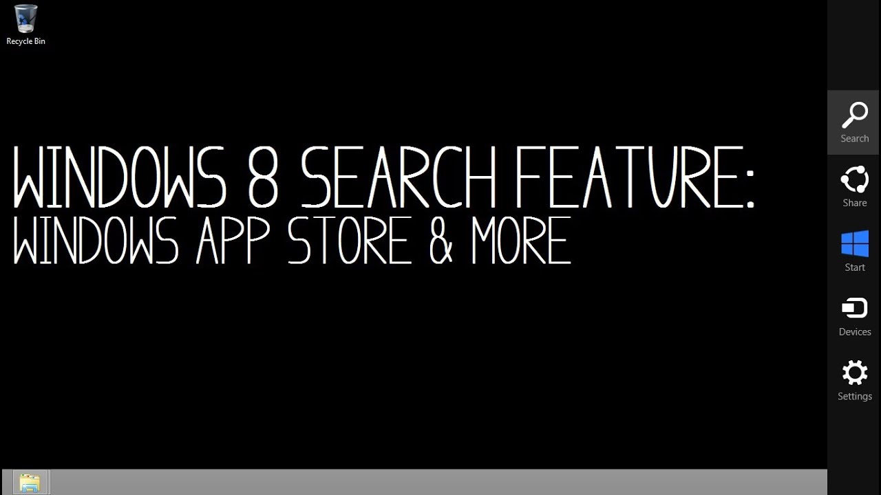 Windows 8 Search Feature- Windows App Store and more - YouTube