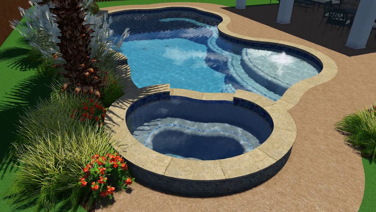 Batt Pool Design by Backyard Amenities - YouTube