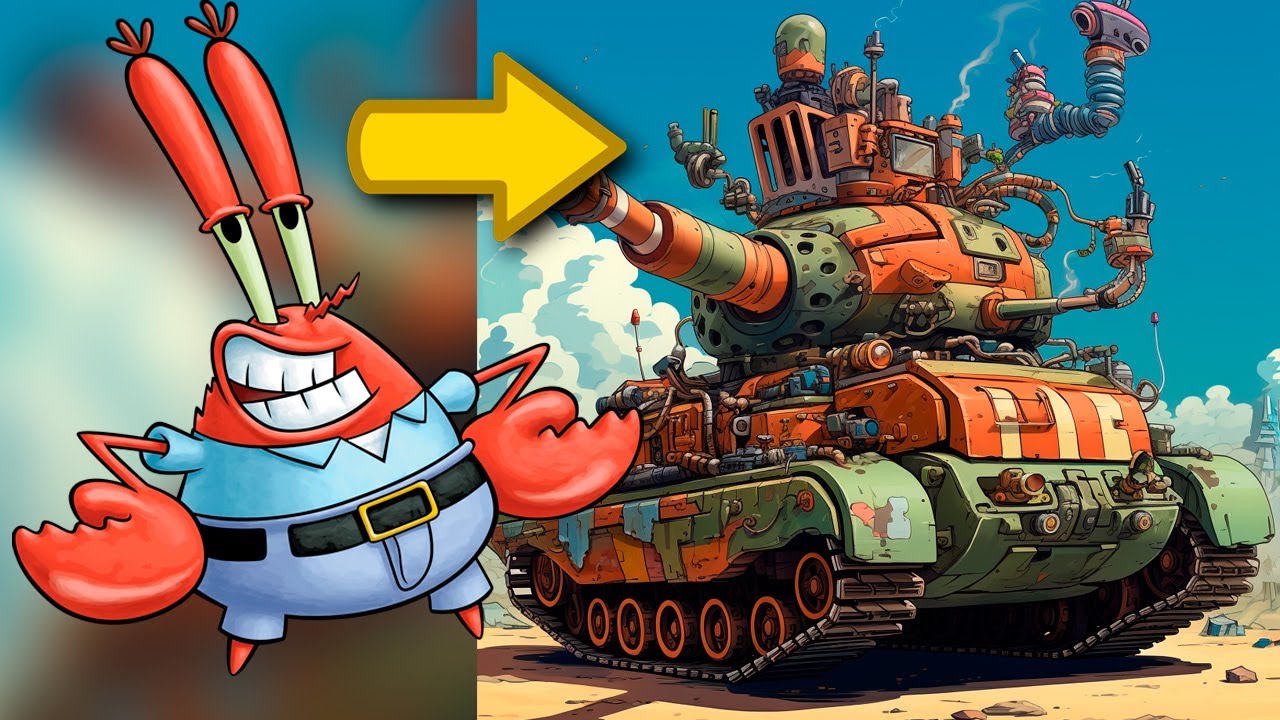SpongeBob ALL CHARACTERS'S favorite TANKS. 10 crazy combinations - YouTube