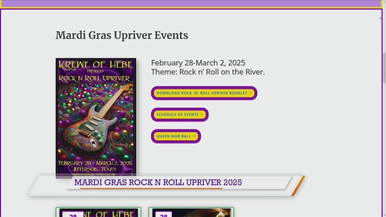 Mardi Gras Rock N Roll Upriver 2025 happening in Jefferson - YouTube