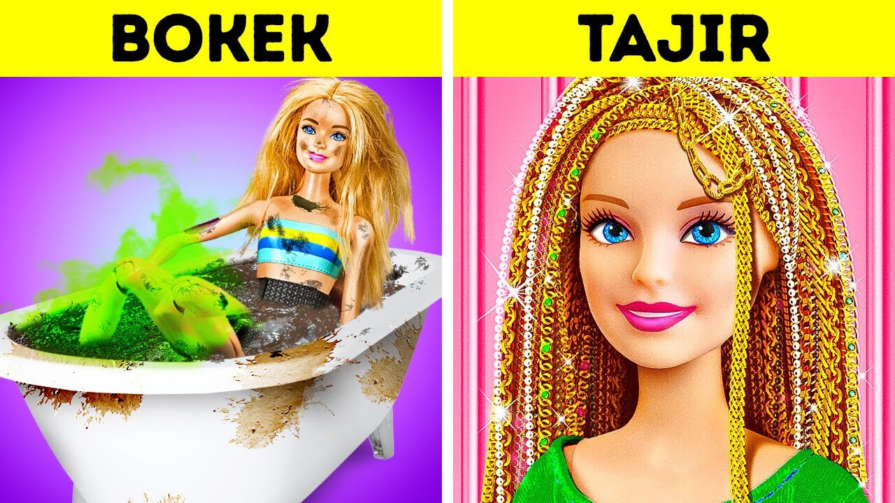 BARBIE KAYA vs. BARBIE KERE || Transformasi Luar Biasa! Alat Kecantikan ...