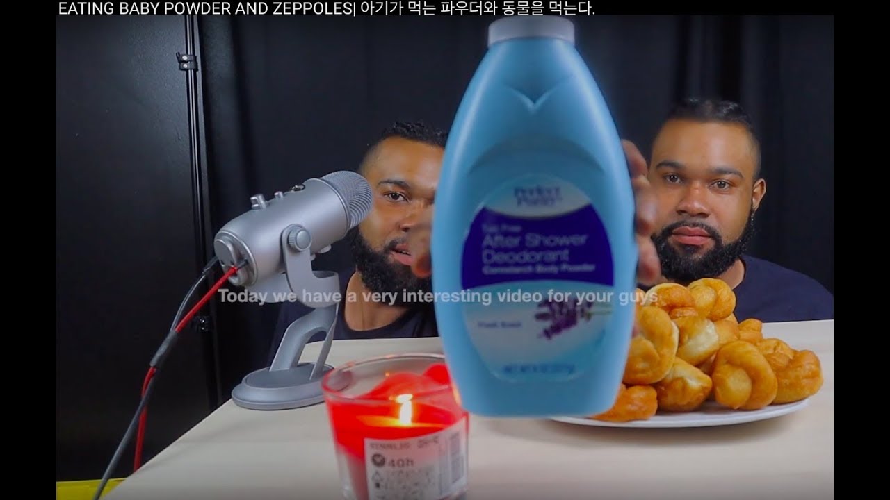 EATING BABY POWDER AND ZEPPOLES| 아기가 먹는 파우더와 동물을 먹는다. - YouTube