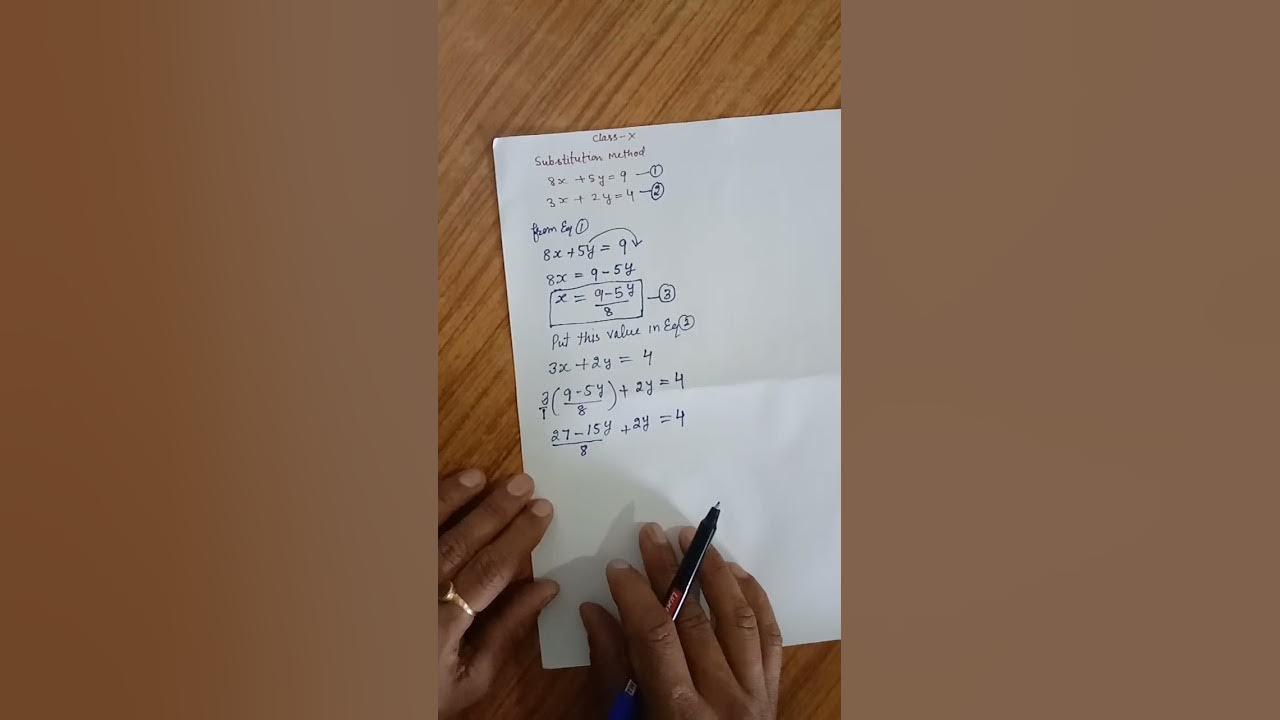 Class 10th Solution of the Pair of Linear equations in two variables by substitution method ...