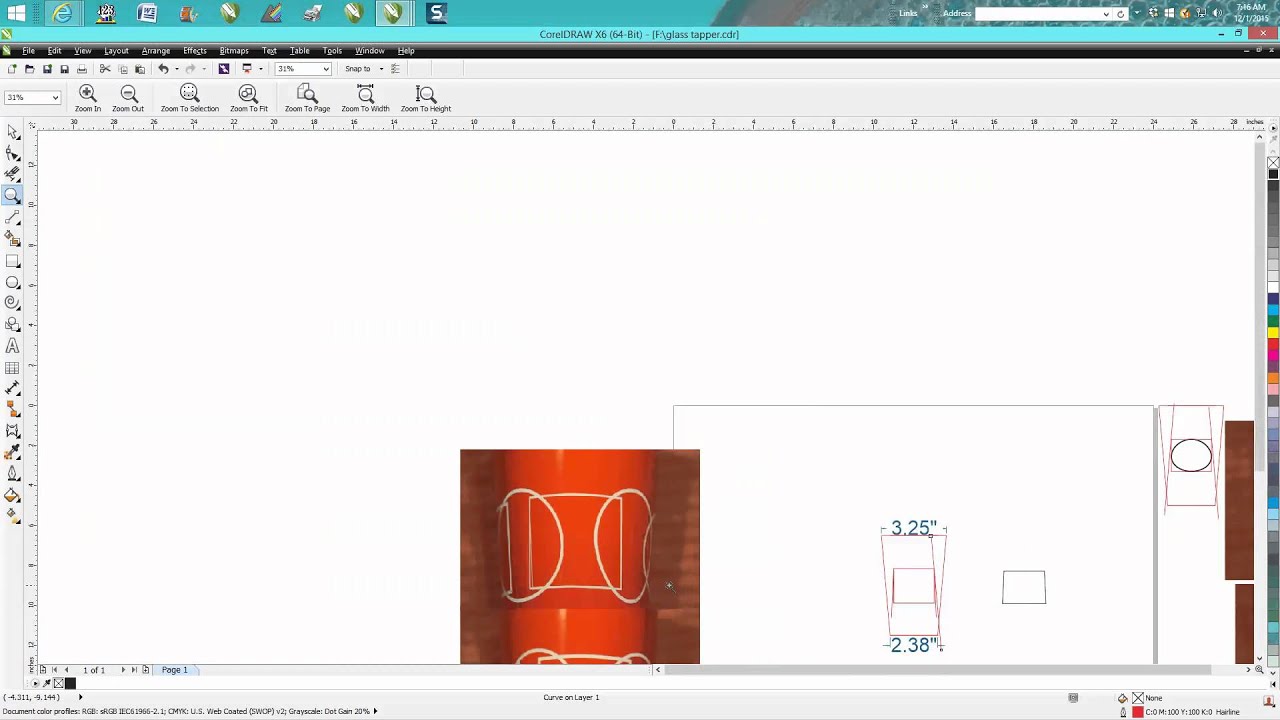 Corel Draw Tips & Tricks Engraving on a tapered glass 1 - YouTube
