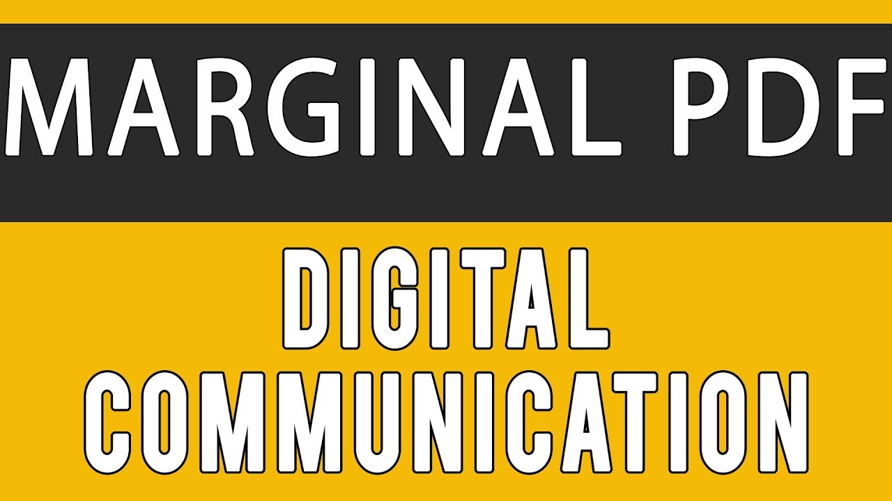 Marginal PDF or Marginal Densities | Random Signal Theory | Digital ...
