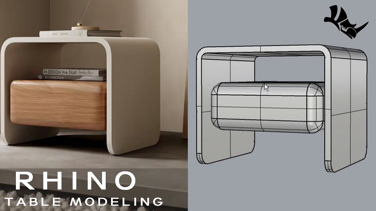 Rhino for beginner - table design - YouTube
