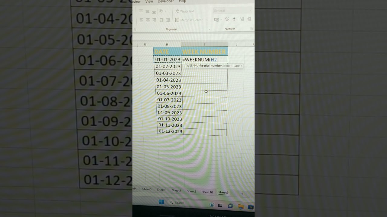 Find Week Number From Date In Excel Important Excel Function shots Find Week Number From Date In Excel Important Excel Function shots
