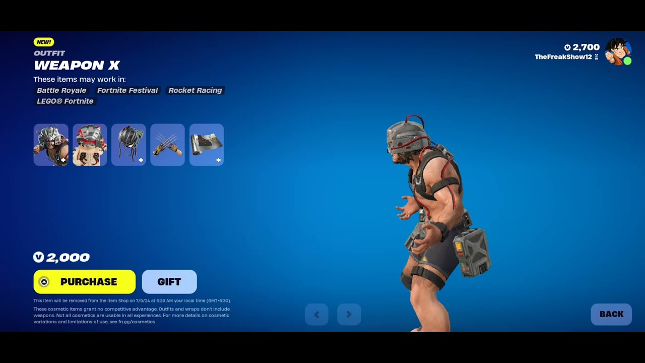 New Weapon X Skin and Set & Starflare/Guernsey Return Fortnite Item ...