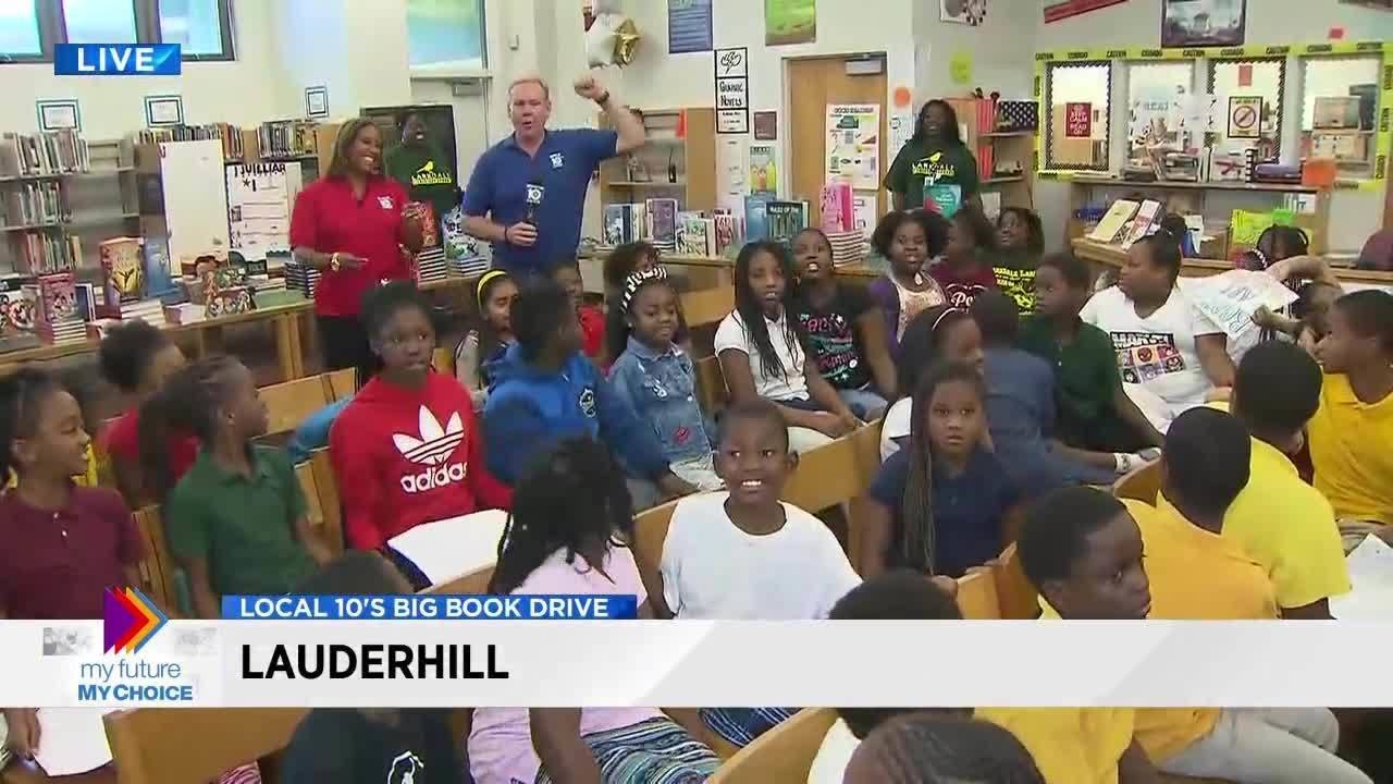 Big Book Drive continues journey to Lauderhill school - YouTube