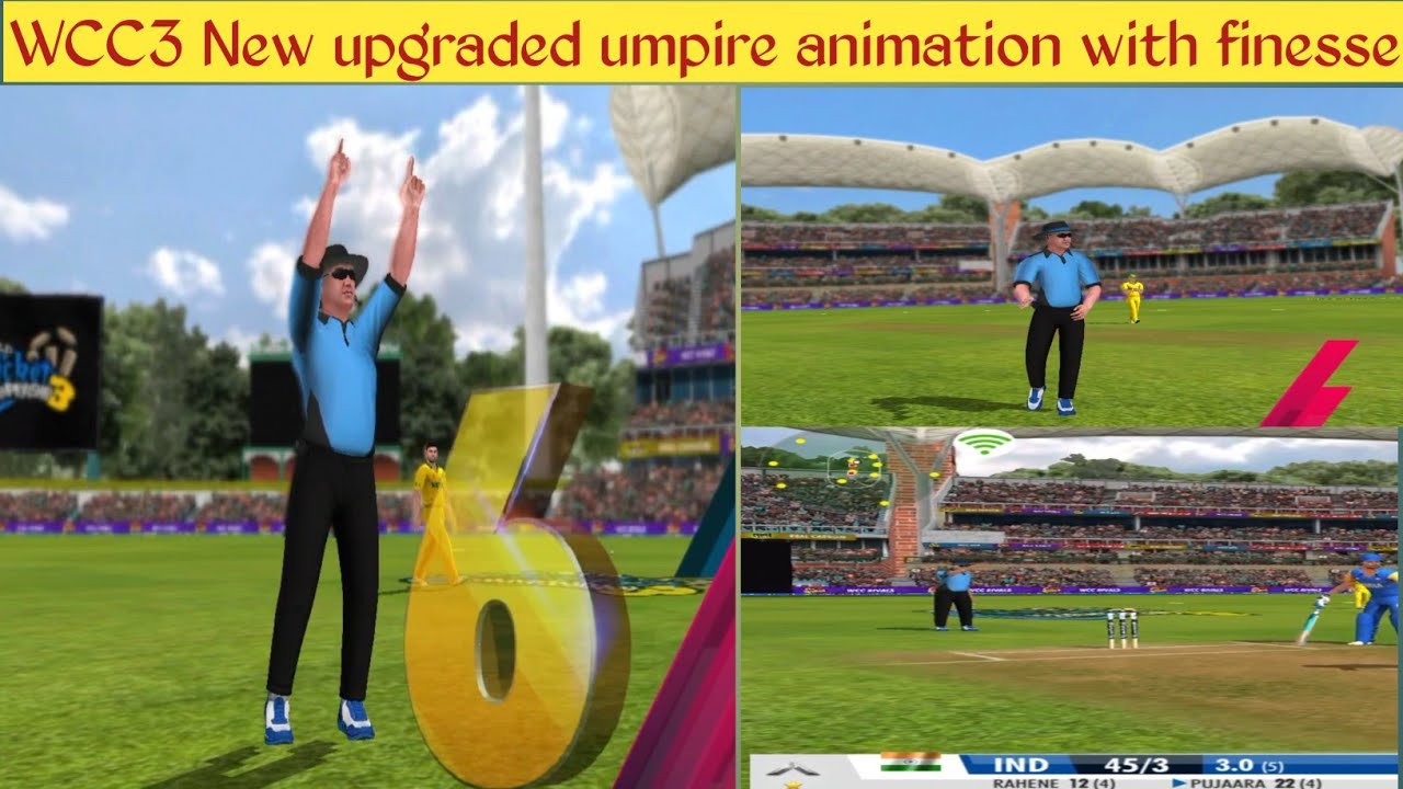 WCC3 New upgraded umpire animation with finesse || wcc3 finally new big ...