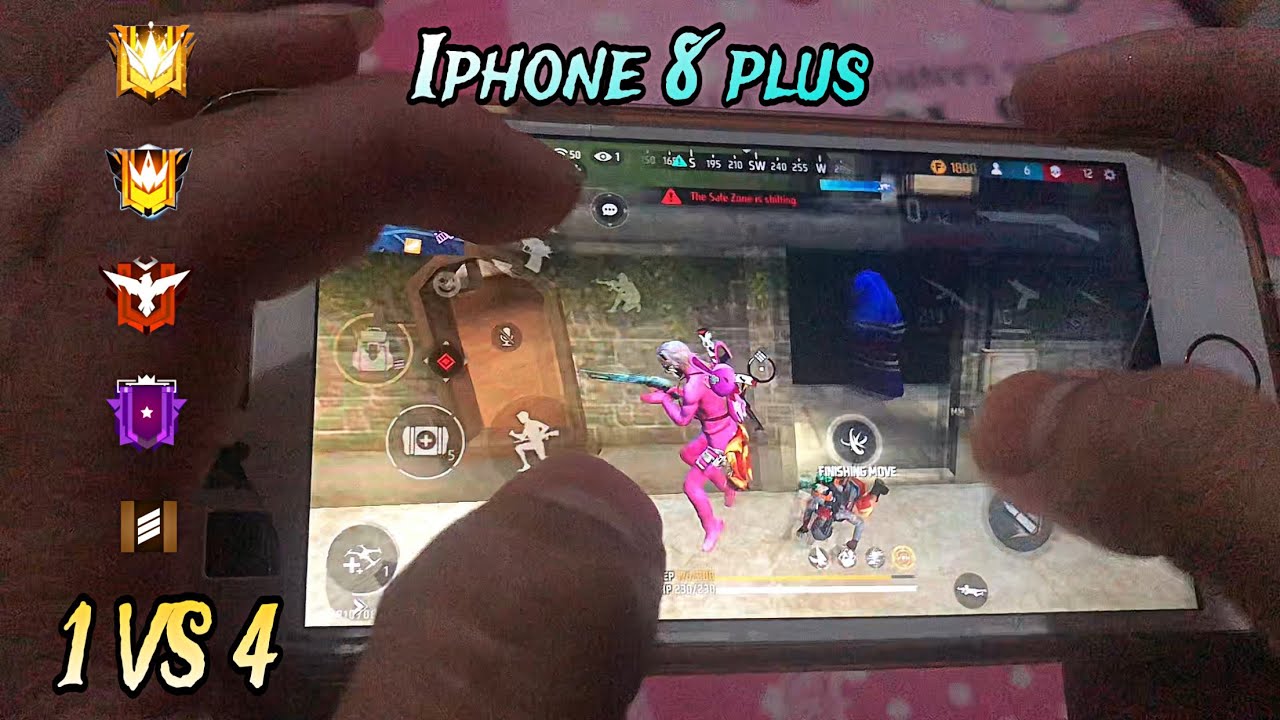 27 kills 💪 BR-RANKED iPhone 8 Plus ⚡️ HandCam | Free Fire 1 Vs 4 - YouTube