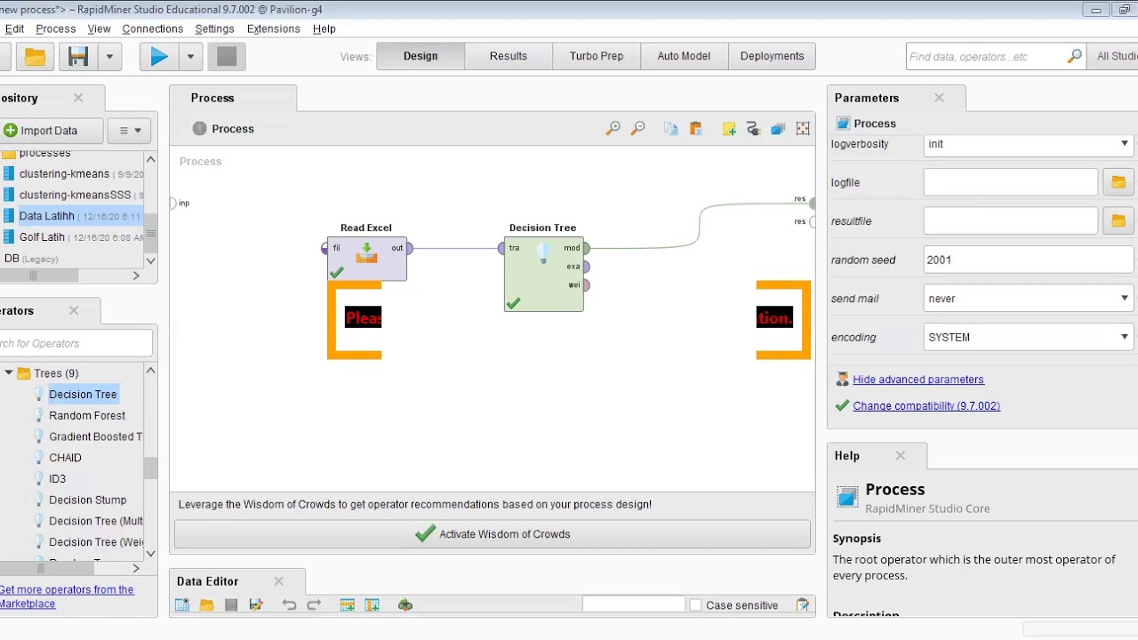 Simulasi klasifikasi c45 dengan rapid manner - YouTube