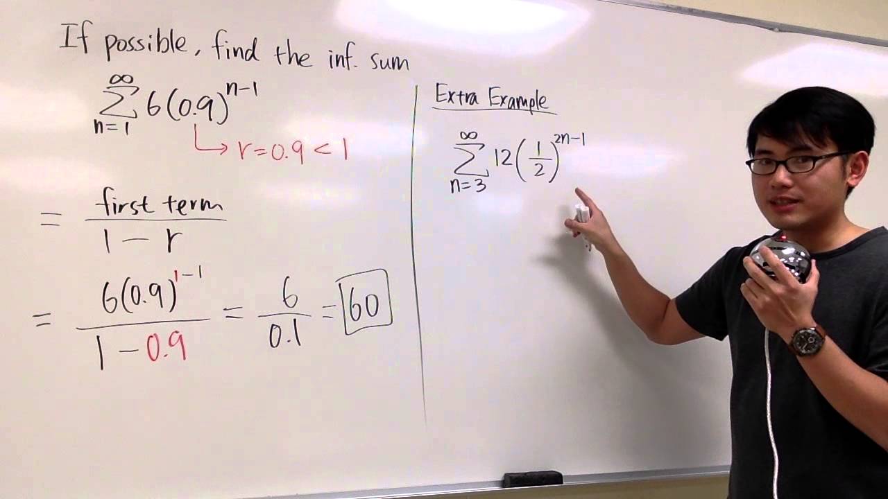 Series, 11 2 #21, Geometric Series (with extra example) - YouTube