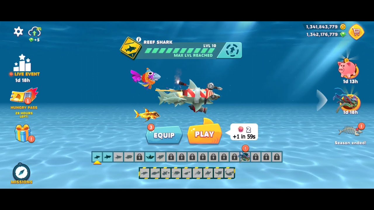 Hungry Shark World - REEF SHARK FIREWORK ROCKET VS GIANT CRAB - Hungry ...