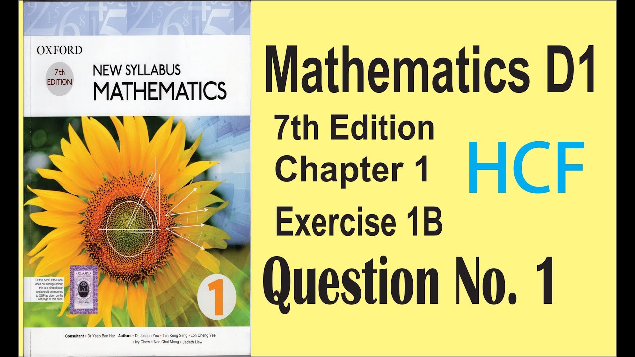 (O-L-13) Mathematics D1, 7th Edition, Exercise 1B, Question No. 1 ...