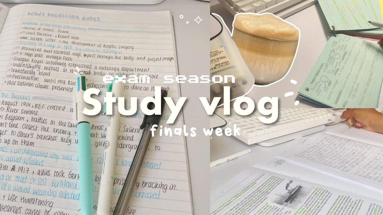 Finals week 💌 study vlog, exam season, revision, notetaking - YouTube