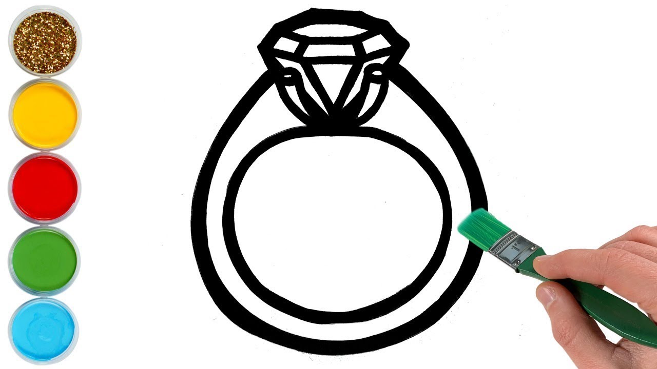 Diamond Ring Drawing, Painting and Coloring for Kids, Toddlers | Let's ...