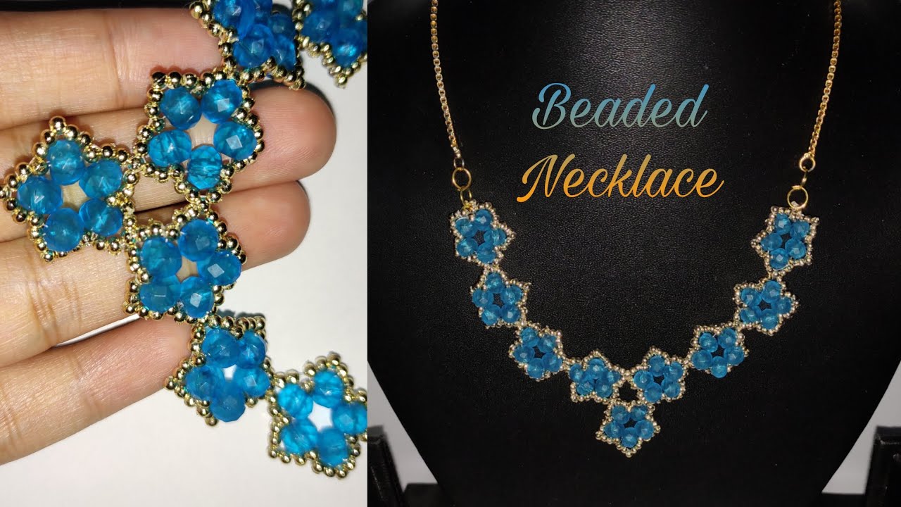 How to make beaded necklace || Bead necklace tutorial || - YouTube