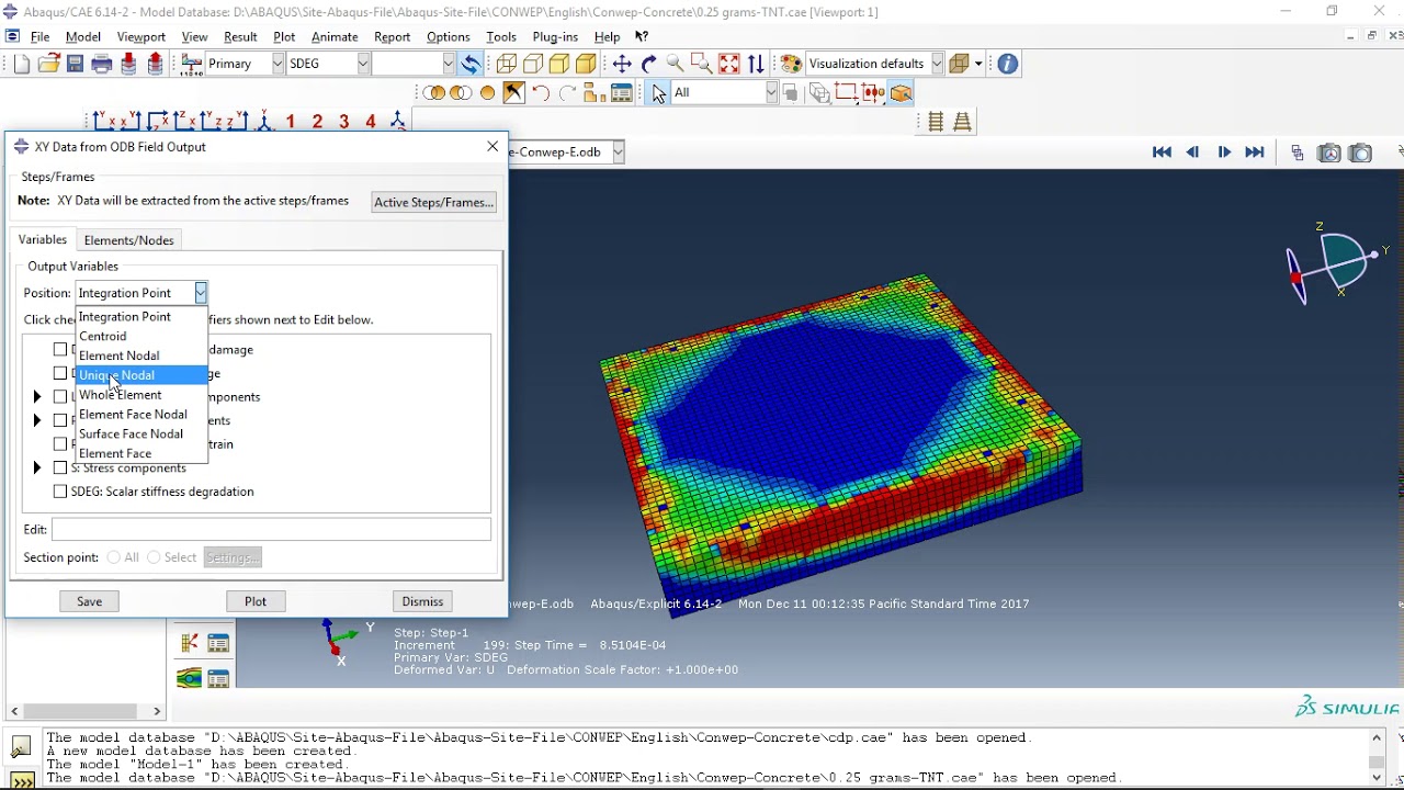 Abaqus Conwep explosion over concrete slab tutorial step by step - YouTube
