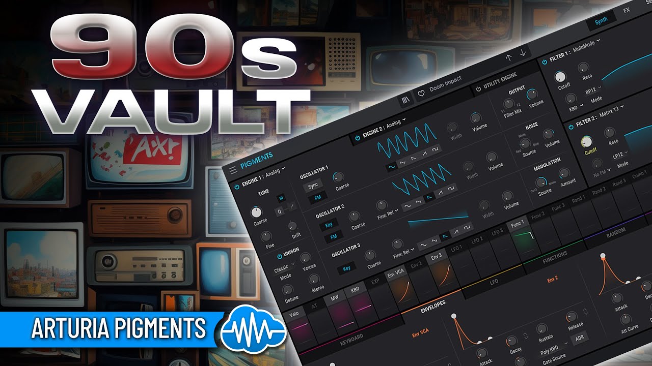 ARTURIA PIGMENTS ♫ 40 Custom Sounds 90s Vault Sound Bank - YouTube